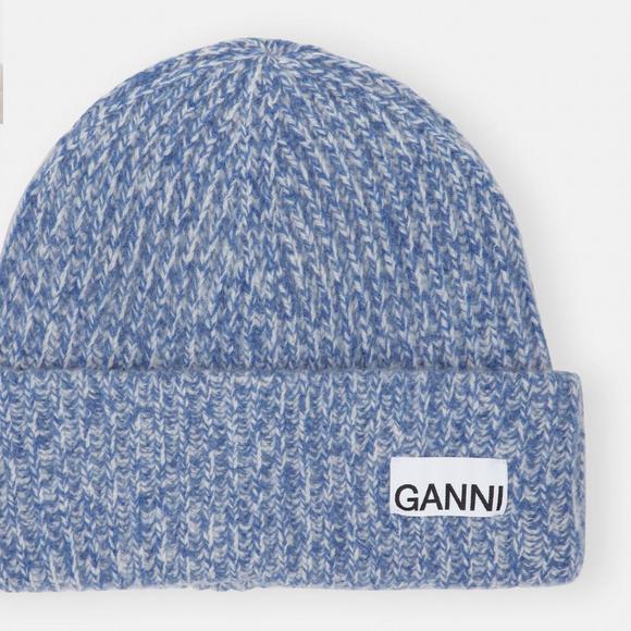 Ganni | Accessories | New Ganni Structured Rib Beanie In Nautical Blue ...